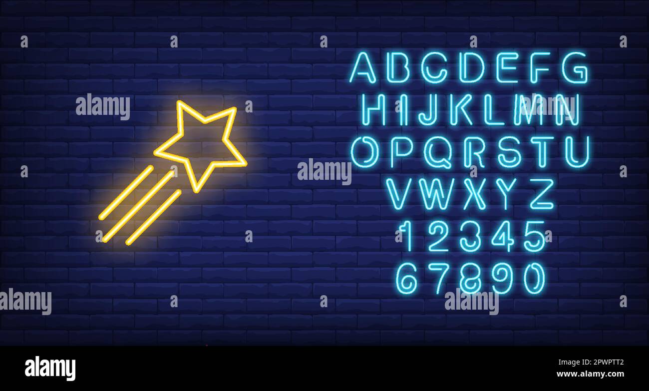 Shooting star neon sign Stock Vector Image & Art - Alamy