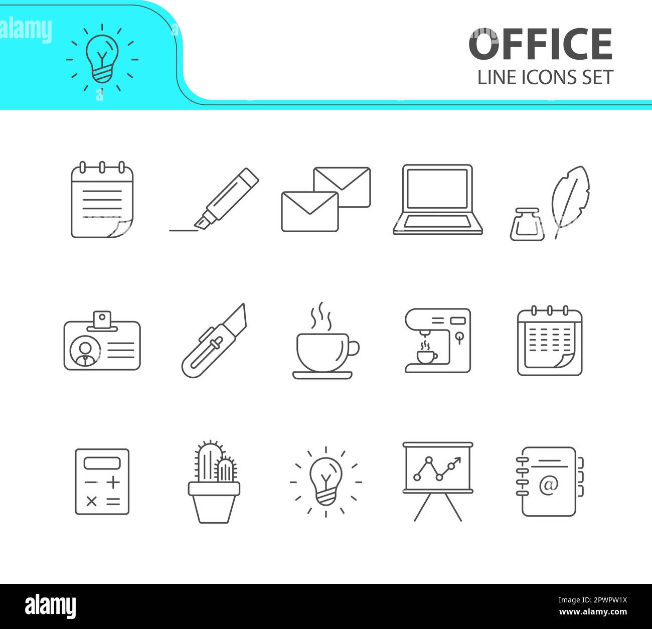 Office icon set Stock Vector Image & Art - Alamy