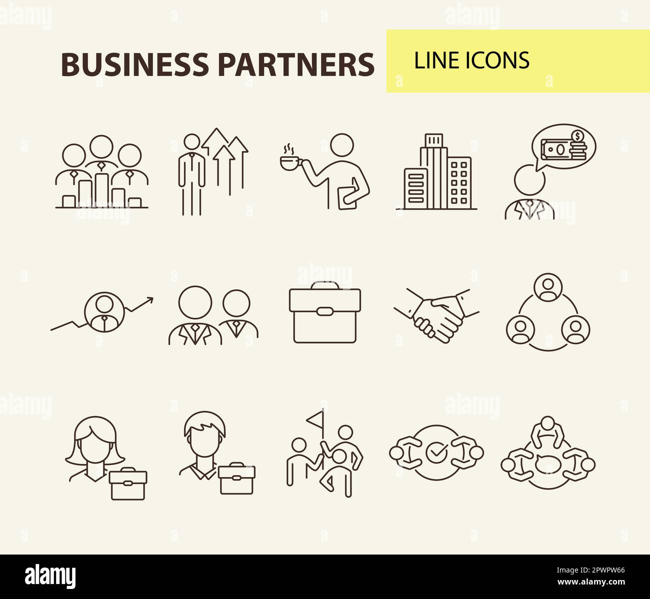 Partners collaboration icon thin hi-res stock photography and images ...
