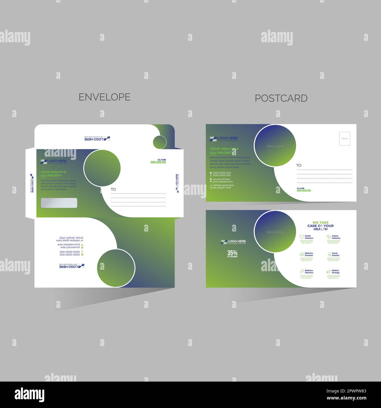 vector made envelope and postcard Stock Vector Image & Art - Alamy