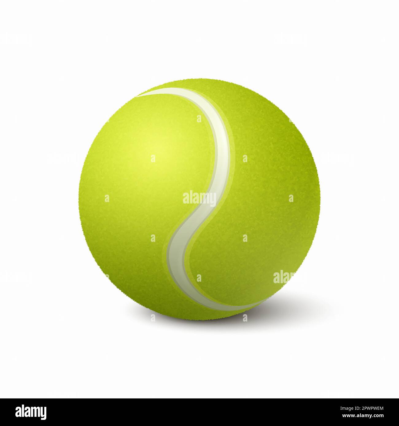 Vector 3d Realistic Green Textured Tennis Ball Icon Closeup Isolated on ...