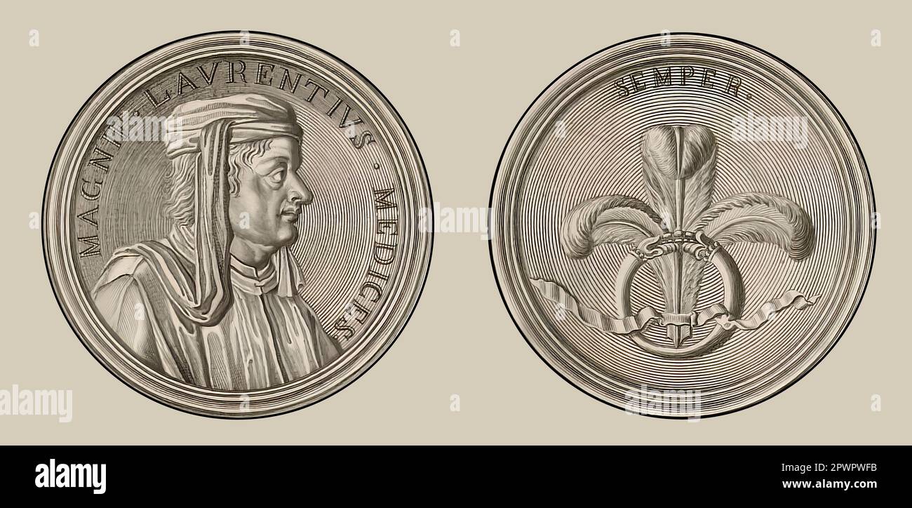 Medal of Lorenzo I de Medici, or Lorenzo the Magnificent, 1449 - 1492 ...