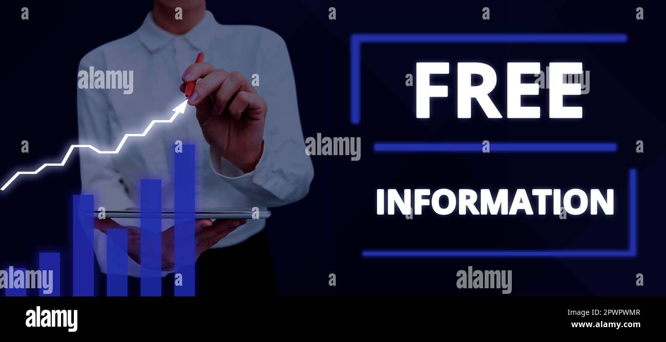 Text caption presenting Free Information, Conceptual photo knowledge ...