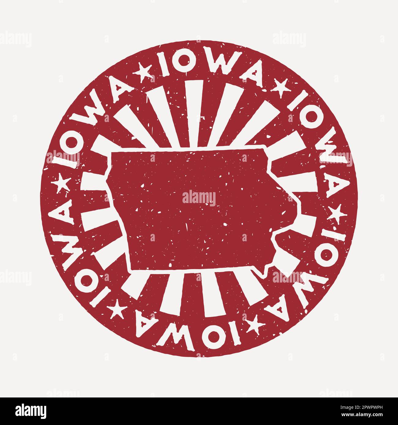 Iowa stamp. Travel red rubber stamp with the map of US state, vector ...