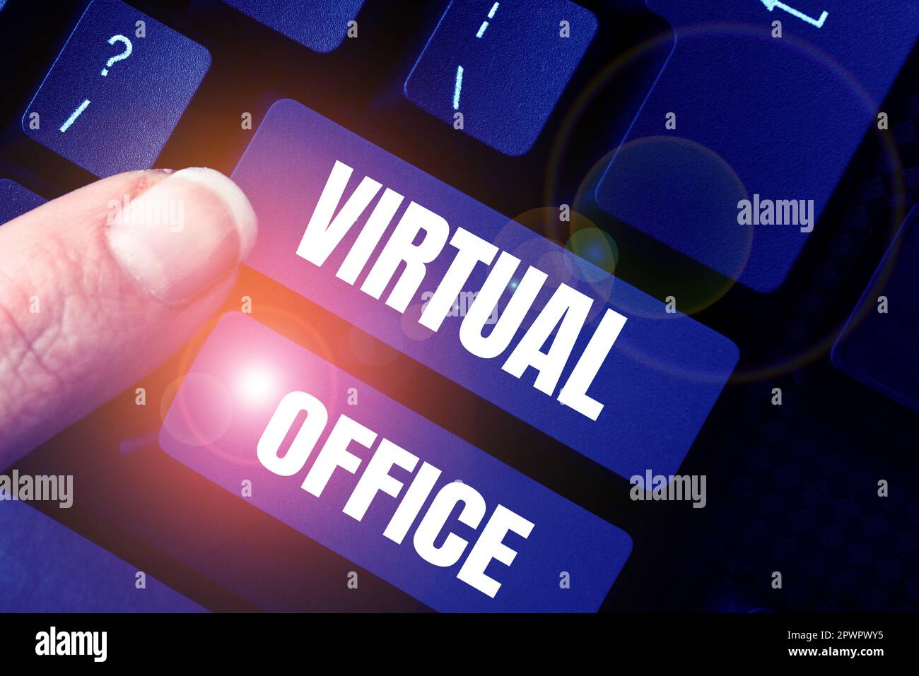 Text showing inspiration Virtual Office, Conceptual photo Mobile work ...