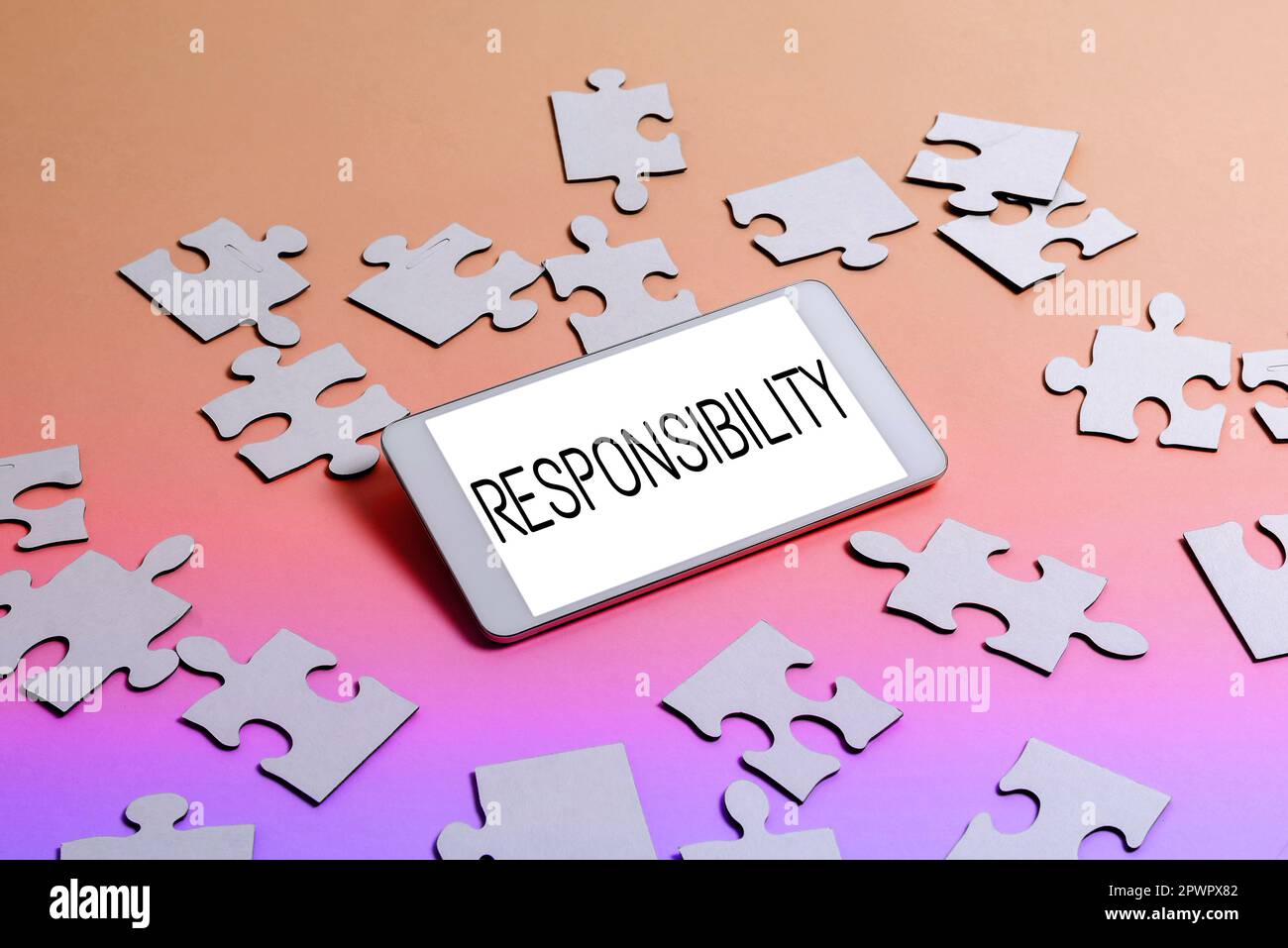 Sign displaying Responsibility, Business showcase Having control over ...