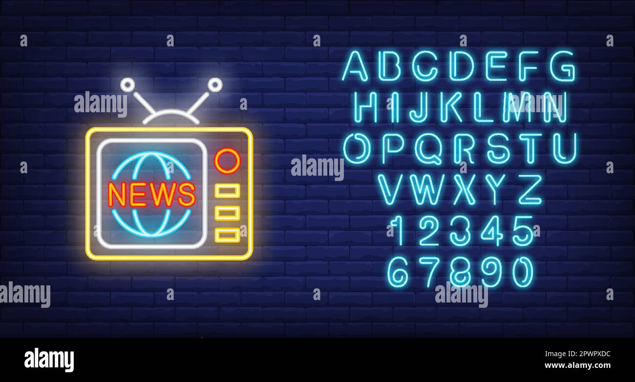Retro TV neon sign Stock Vector Image & Art - Alamy