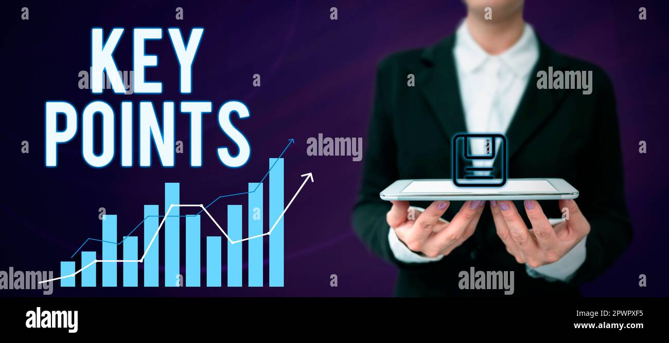 Text showing inspiration Key Points, Word Written on most important ...