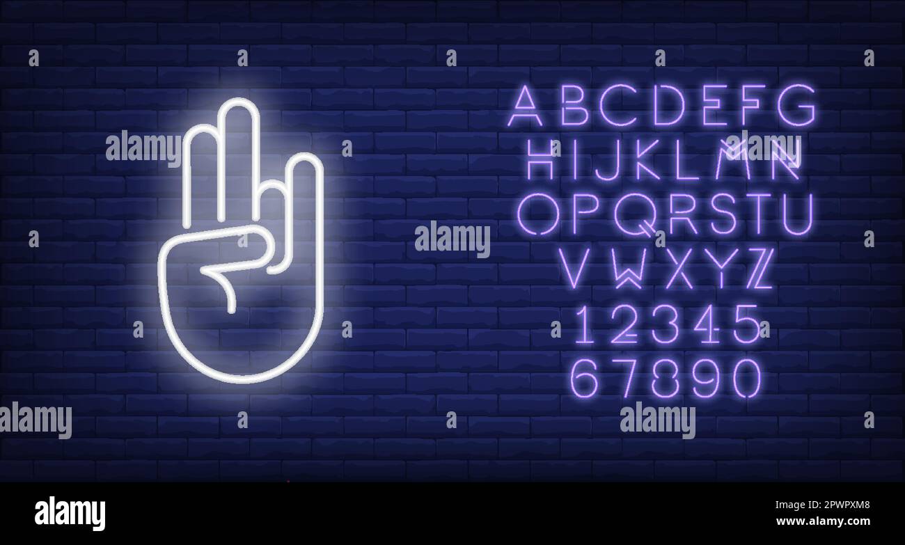 Mudra gesture neon sign Stock Vector Image & Art - Alamy