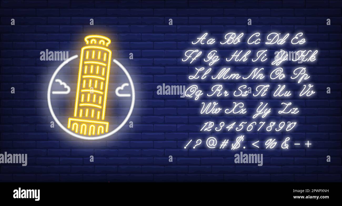 Pisa towel neon sign Stock Vector Image & Art - Alamy