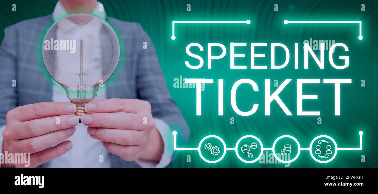 Sign displaying Speeding Ticket, Business overview psychological test ... Sign displaying Speeding Ticket, Business overview psychological test ...