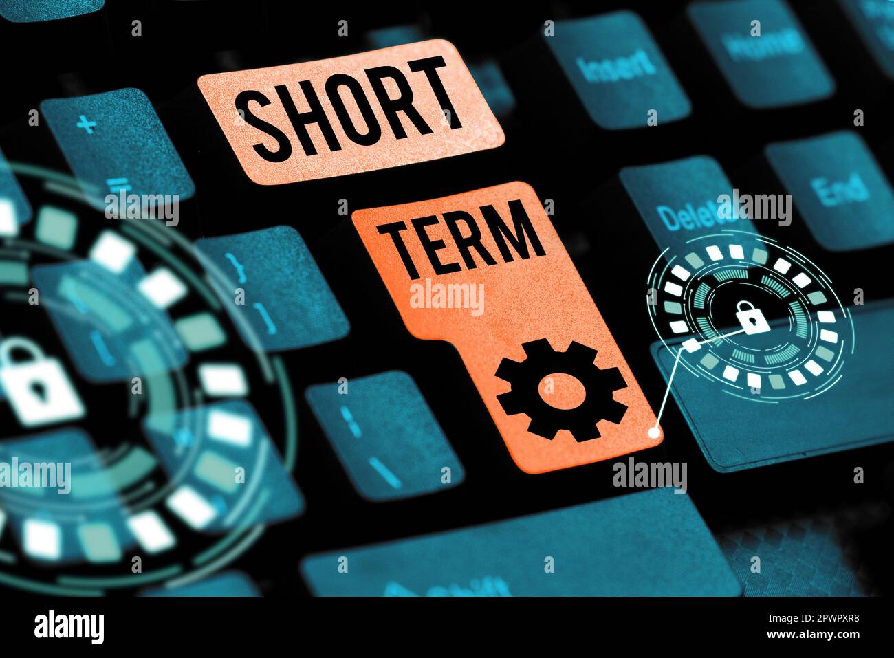 Text caption presenting Short Term, Business approach occurring over or ...