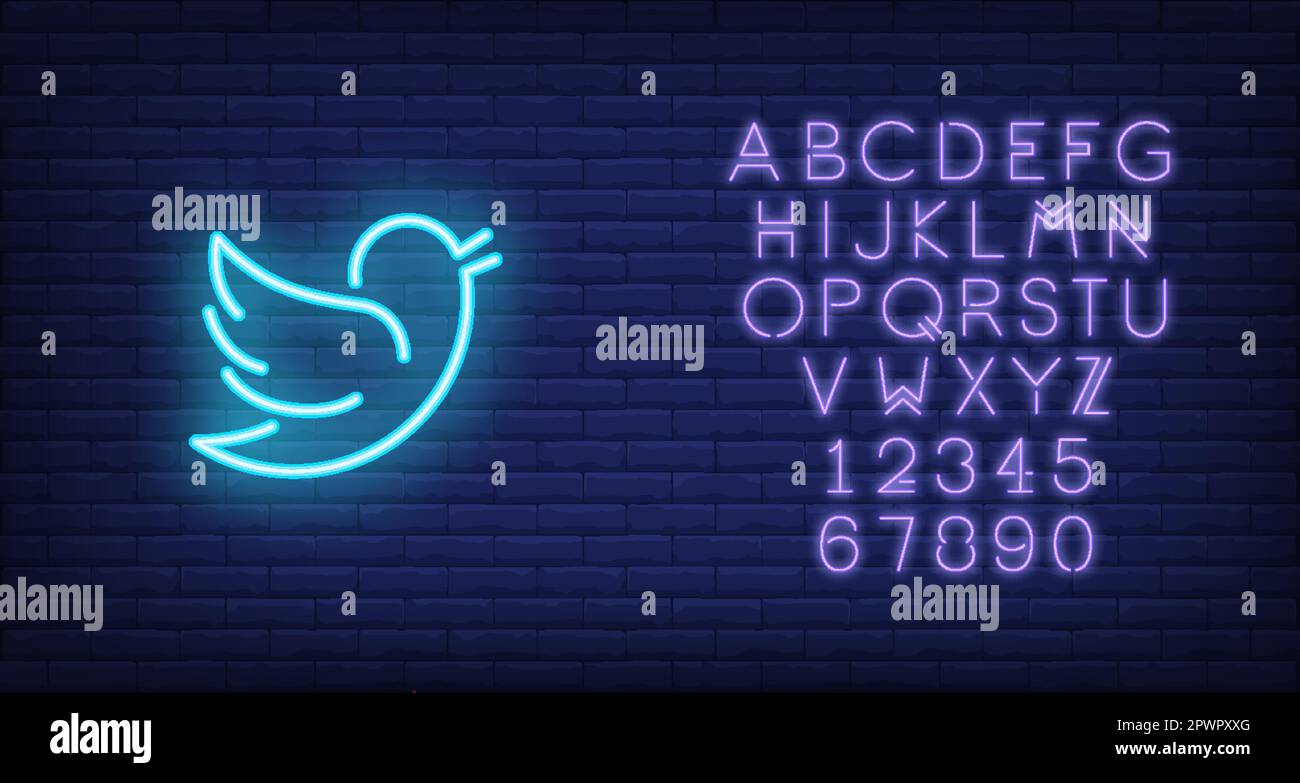 Blue bird neon sign Stock Vector Image & Art - Alamy