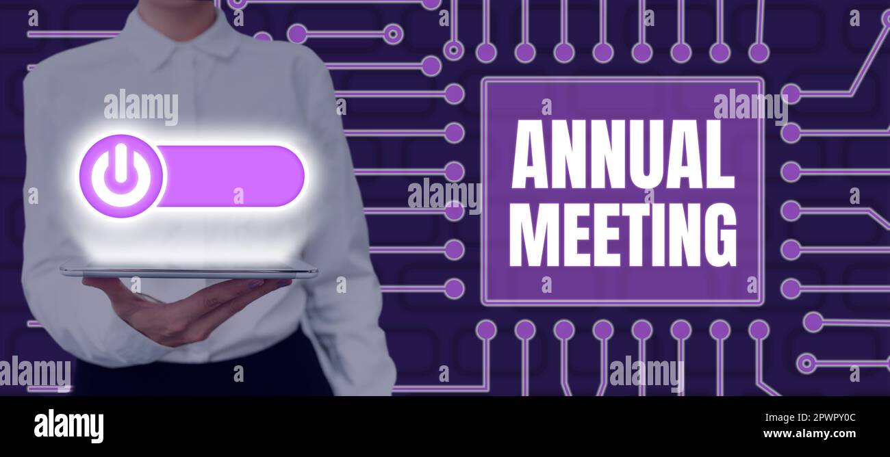 Conceptual display Annual Meeting, Business idea Yearly gathering of an ...