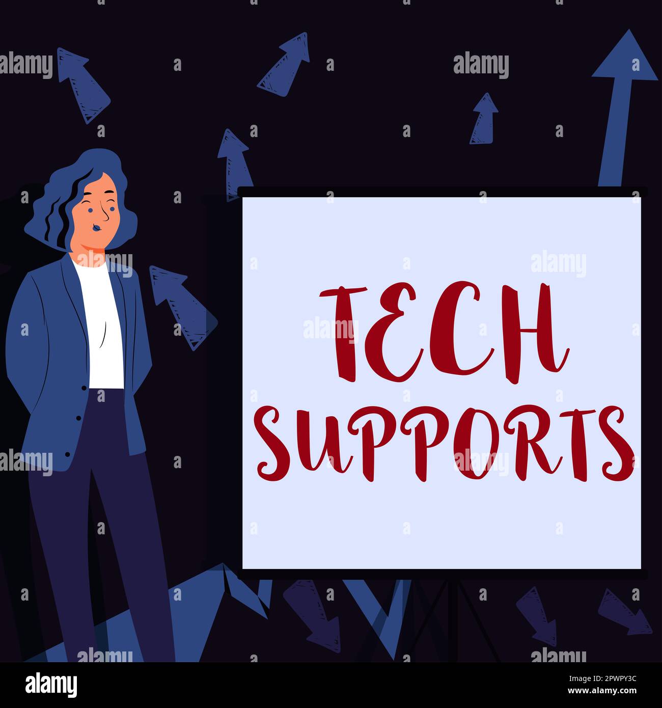 Conceptual caption Tech Supports, Word Written on Help given by ...