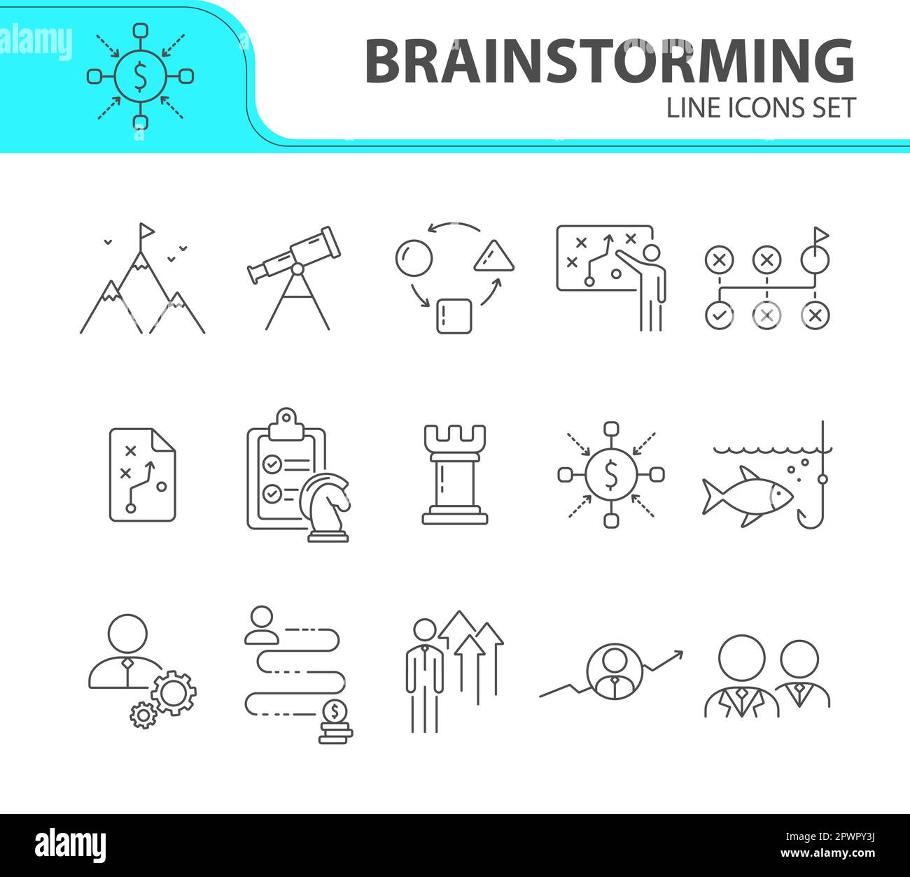 Brainstorming icon set Stock Vector Image & Art - Alamy