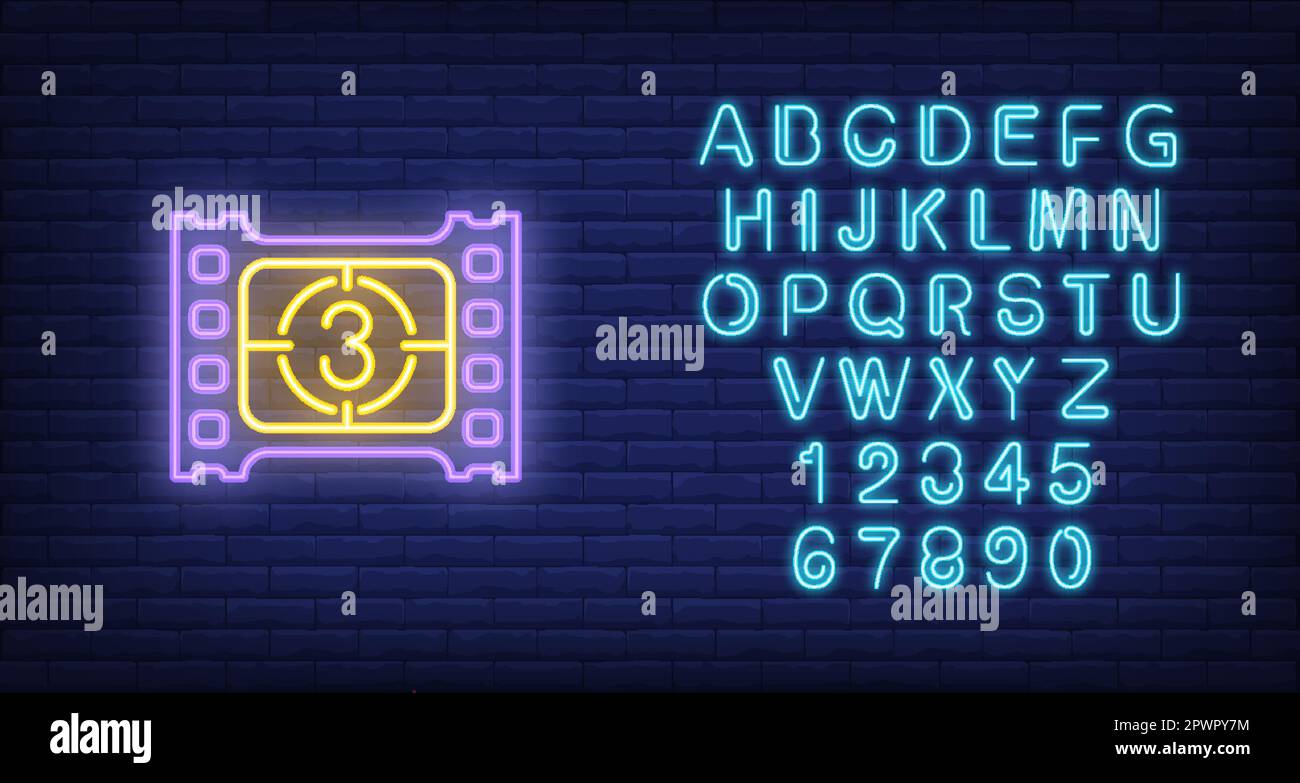 Film frame neon sign Stock Vector Image & Art - Alamy