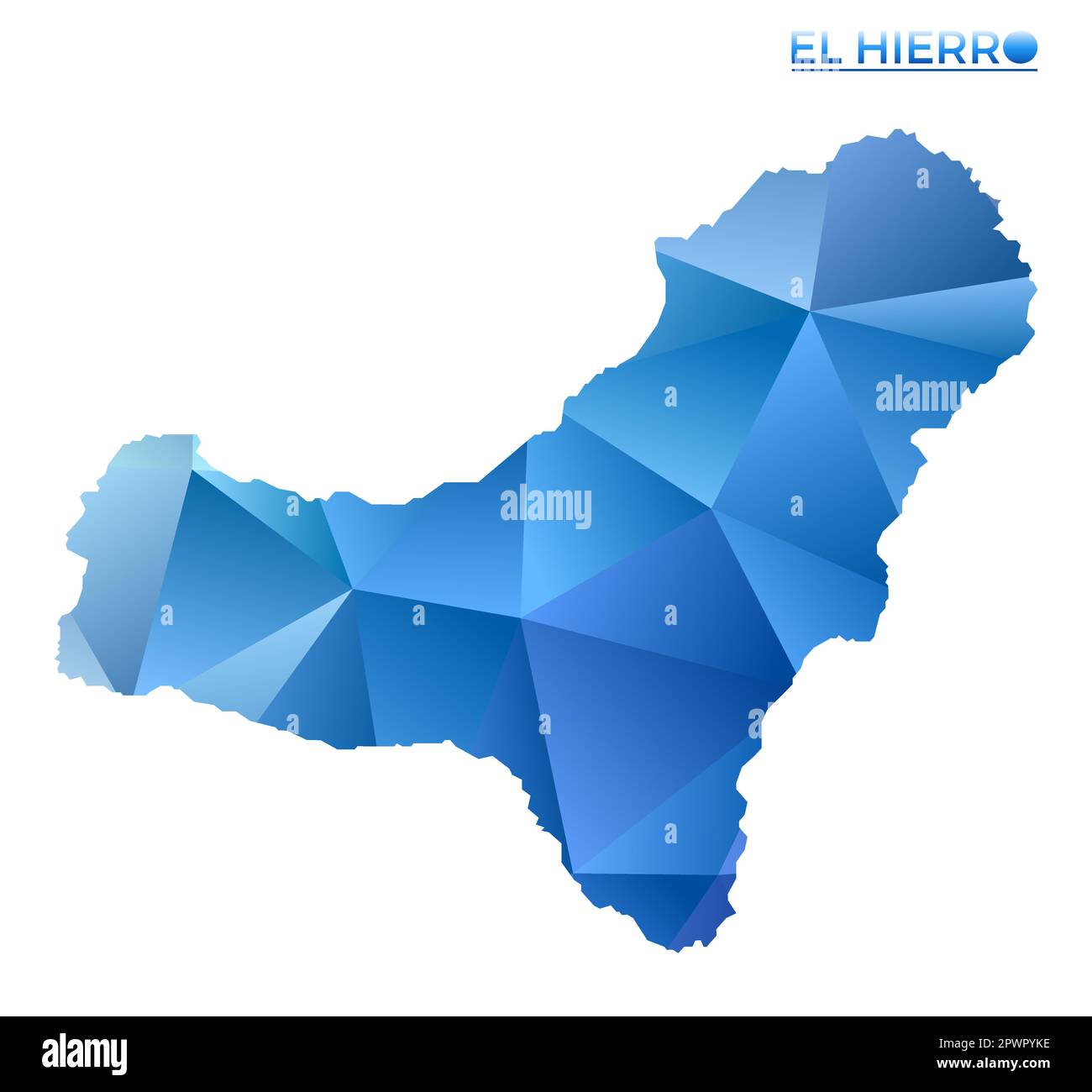 Vector polygonal El Hierro map. Vibrant geometric island in low poly ...