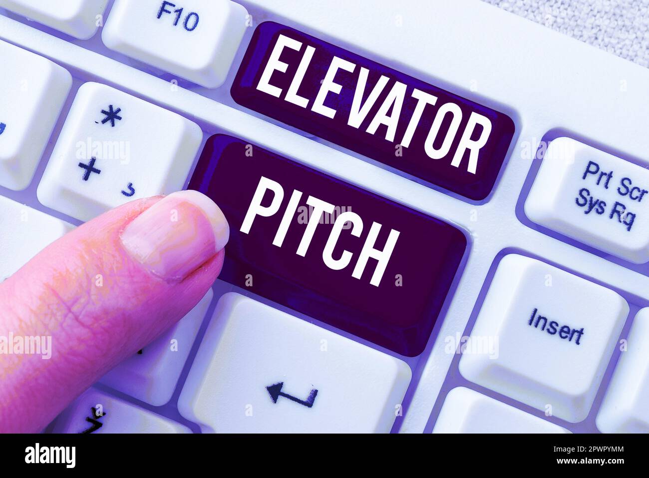 Sign displaying Elevator Pitch, Concept meaning A persuasive sales ...