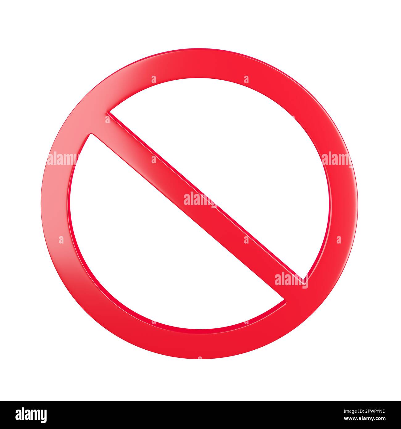 Empty prohibition or forbidden sign, crossed red circle isolated on ...