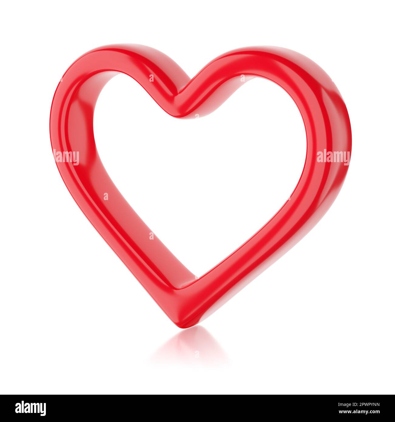 Simple red heart icon isolated on white background. 3D rendering ...