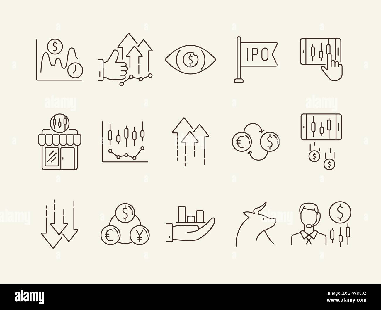 Chart line icon set Stock Vector Image & Art - Alamy