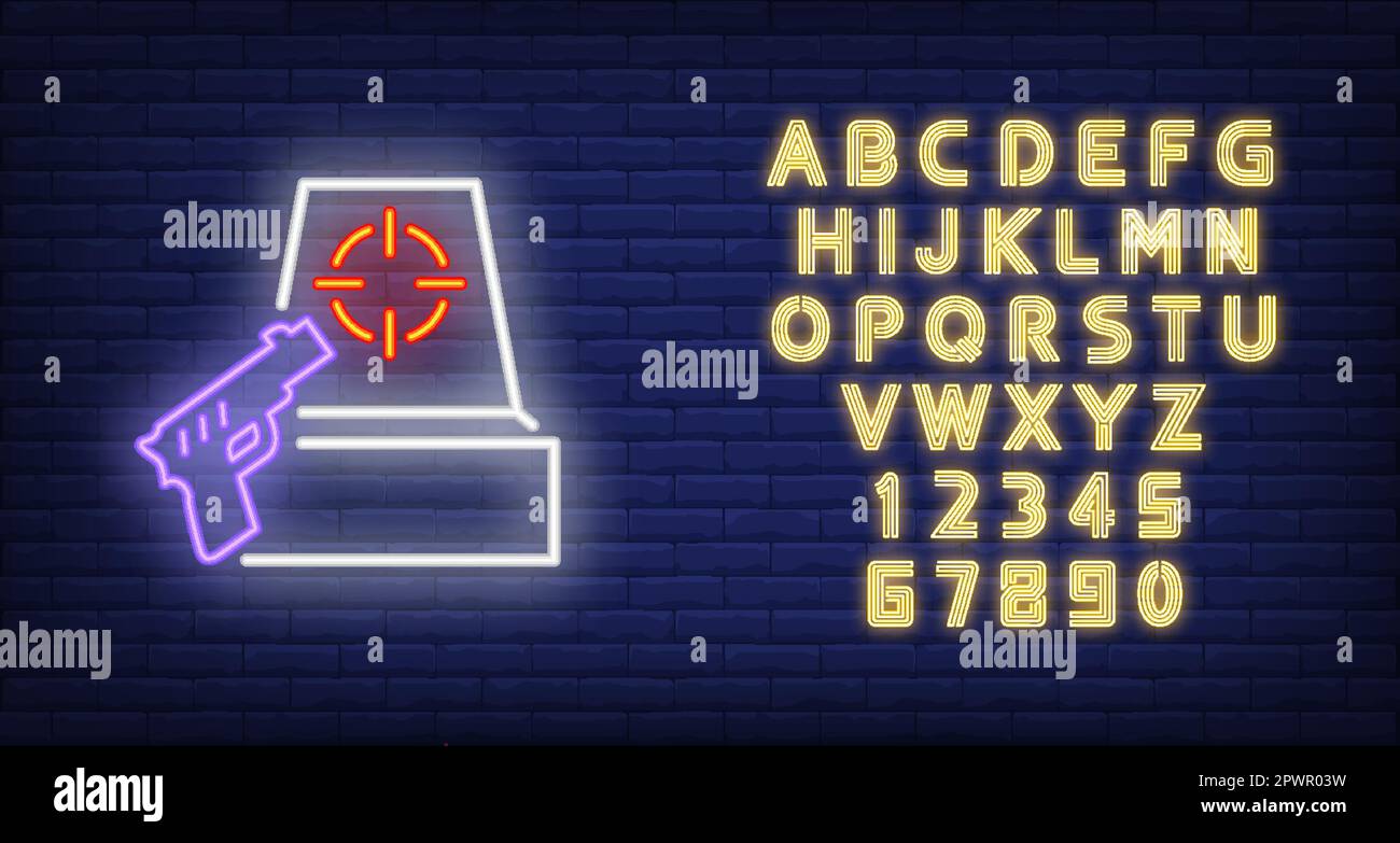 Target aim neon light Stock Vector Images - Alamy