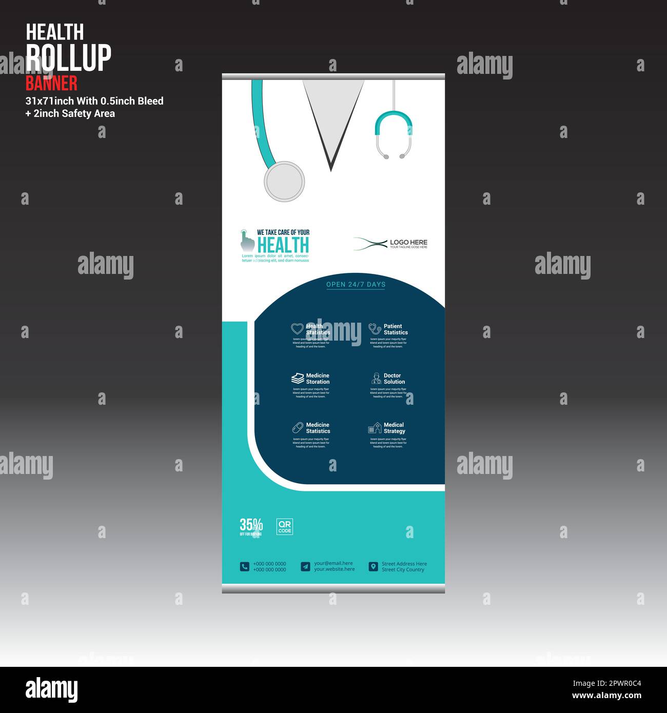 health vector roll up banner for doctor Stock Vector Image & Art - Alamy