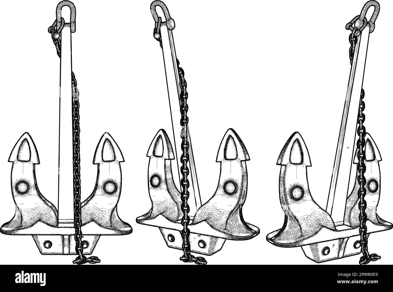 Antique Anchor Vector. Illustration Isolated On White Background. A ...