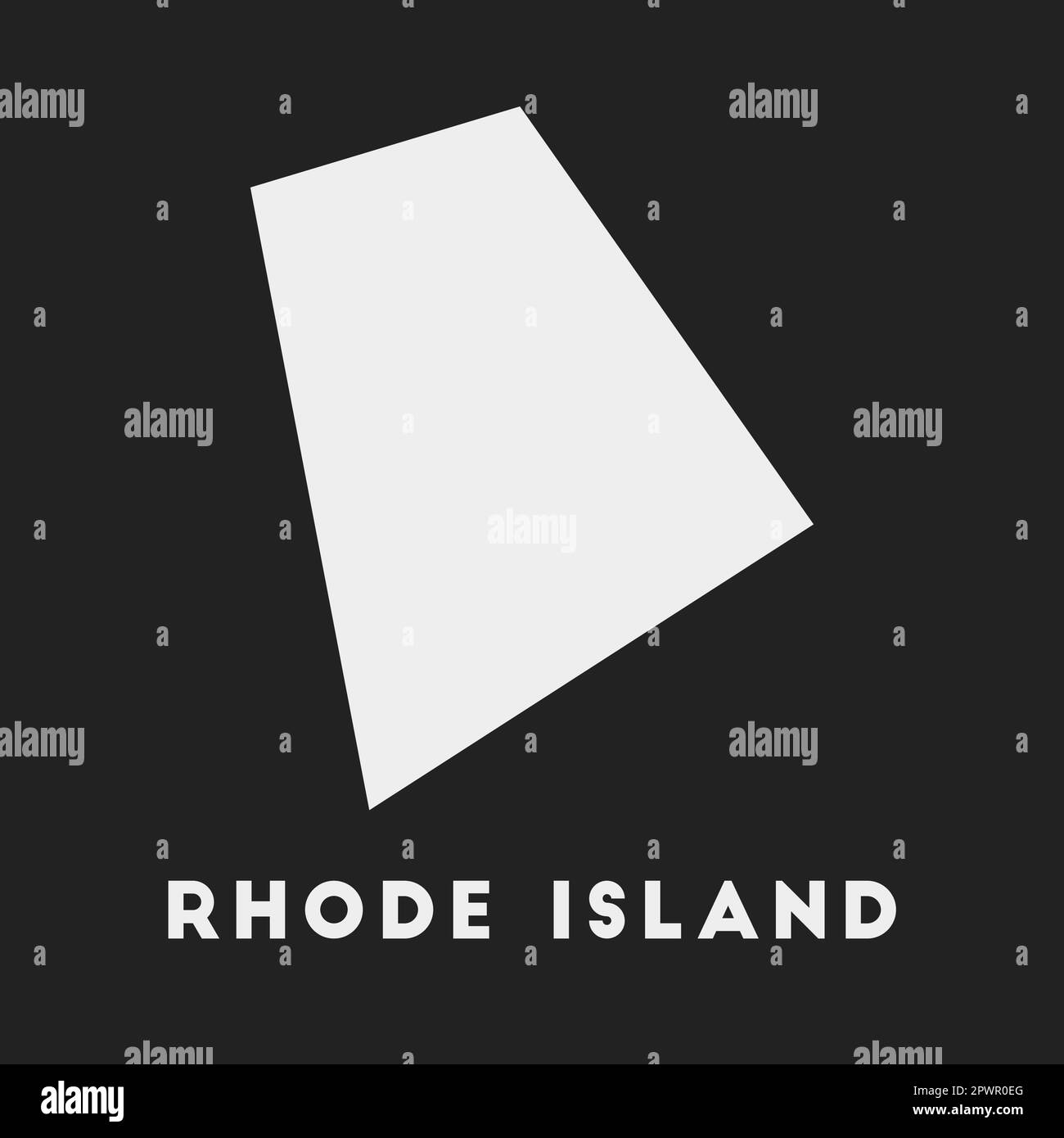 Rhode Island icon. US state map on dark background. Stylish Rhode ...