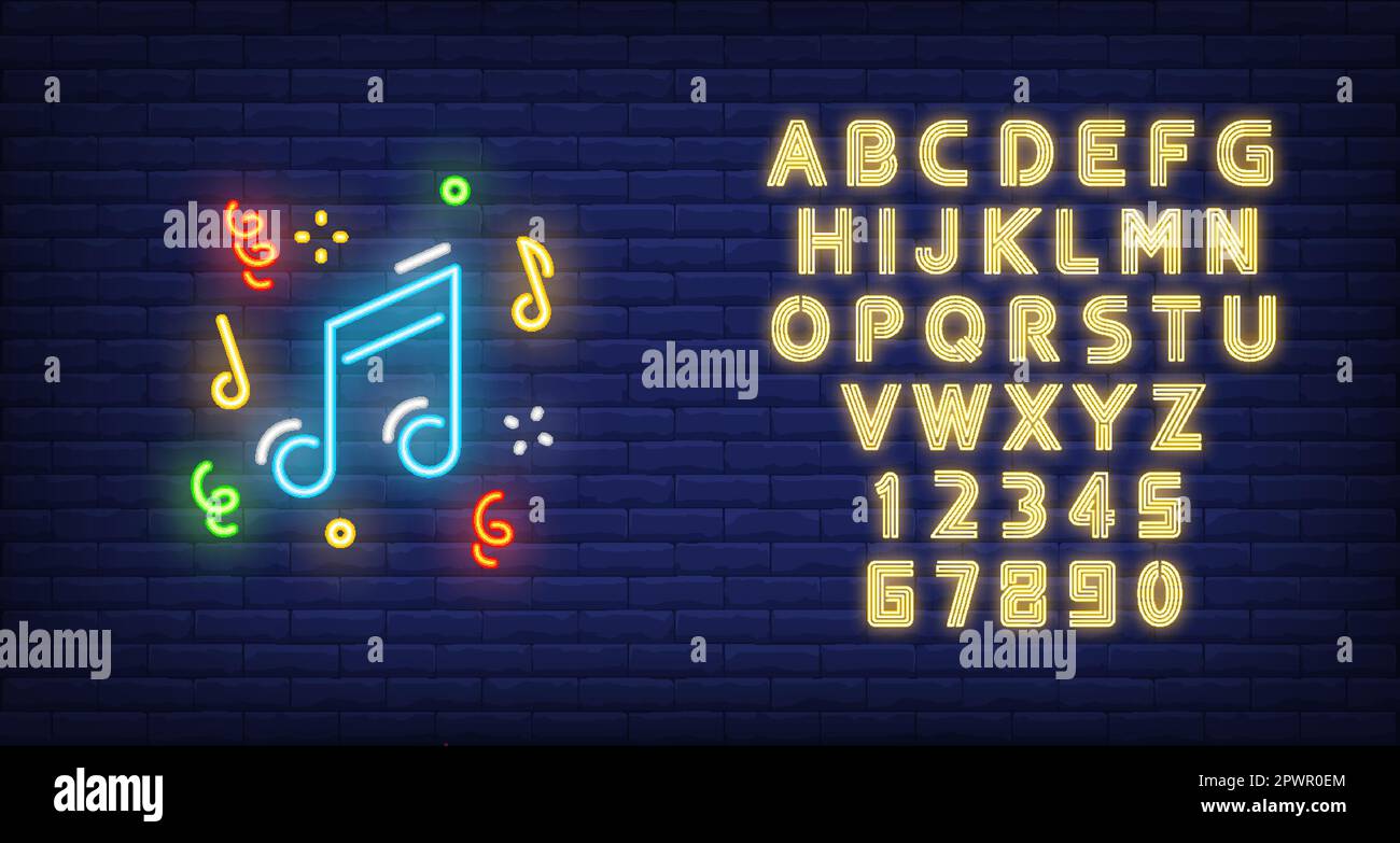 Music note neon sign Stock Vector Image & Art - Alamy