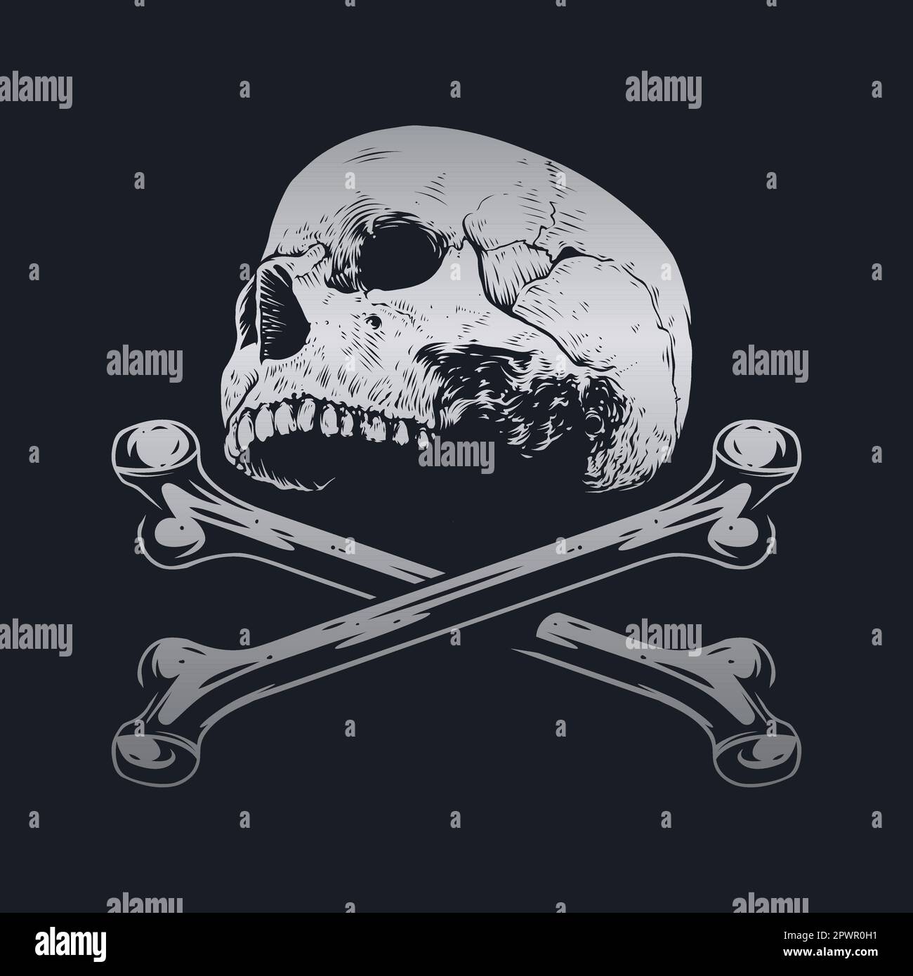 Skull and bones vector design. Editable, resizable, EPS 10, vector ...