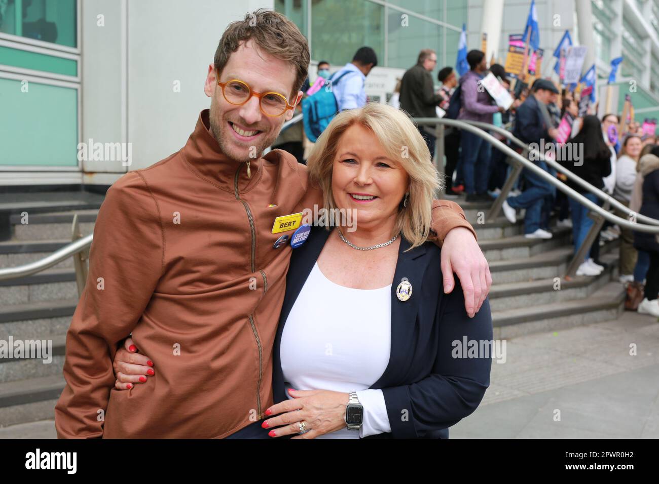 London, UK. 01 May 2023. General secretary of the Royal College of Nursing Pat Cullen joined ...