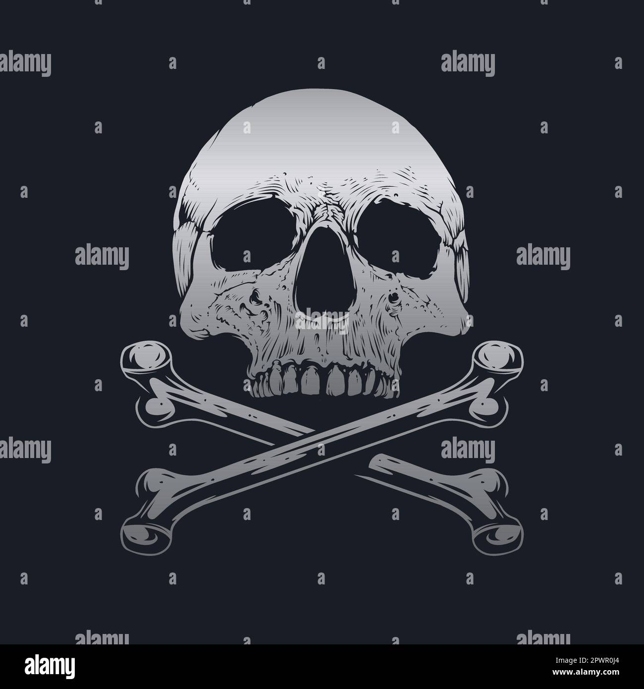 Skull and bones vector design. Editable, resizable, EPS 10, vector ...