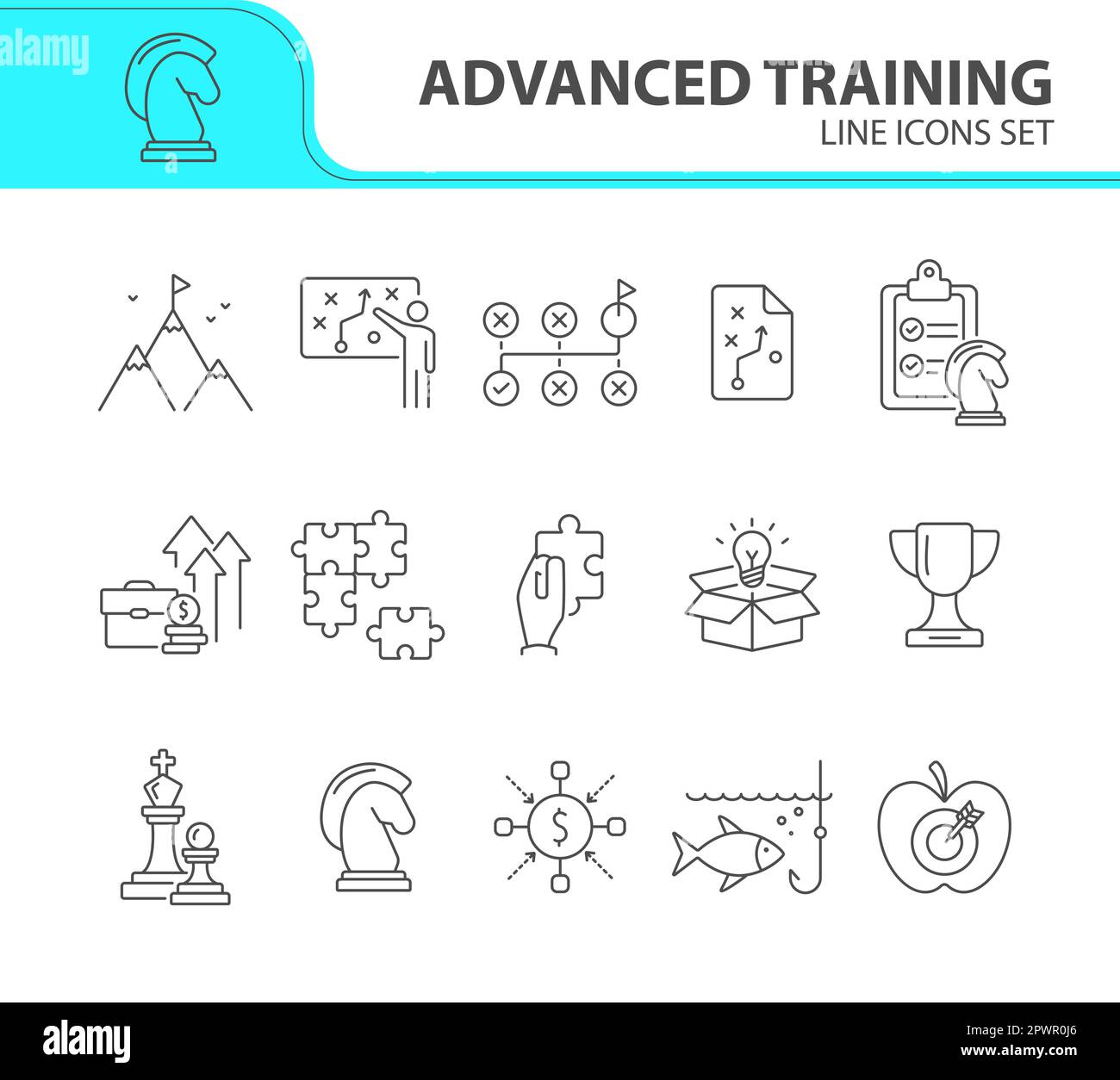Advanced training icon set Stock Vector Image & Art - Alamy