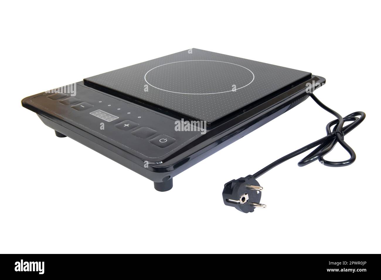 Induction cooker plate isolated on white background Stock Photo - Alamy