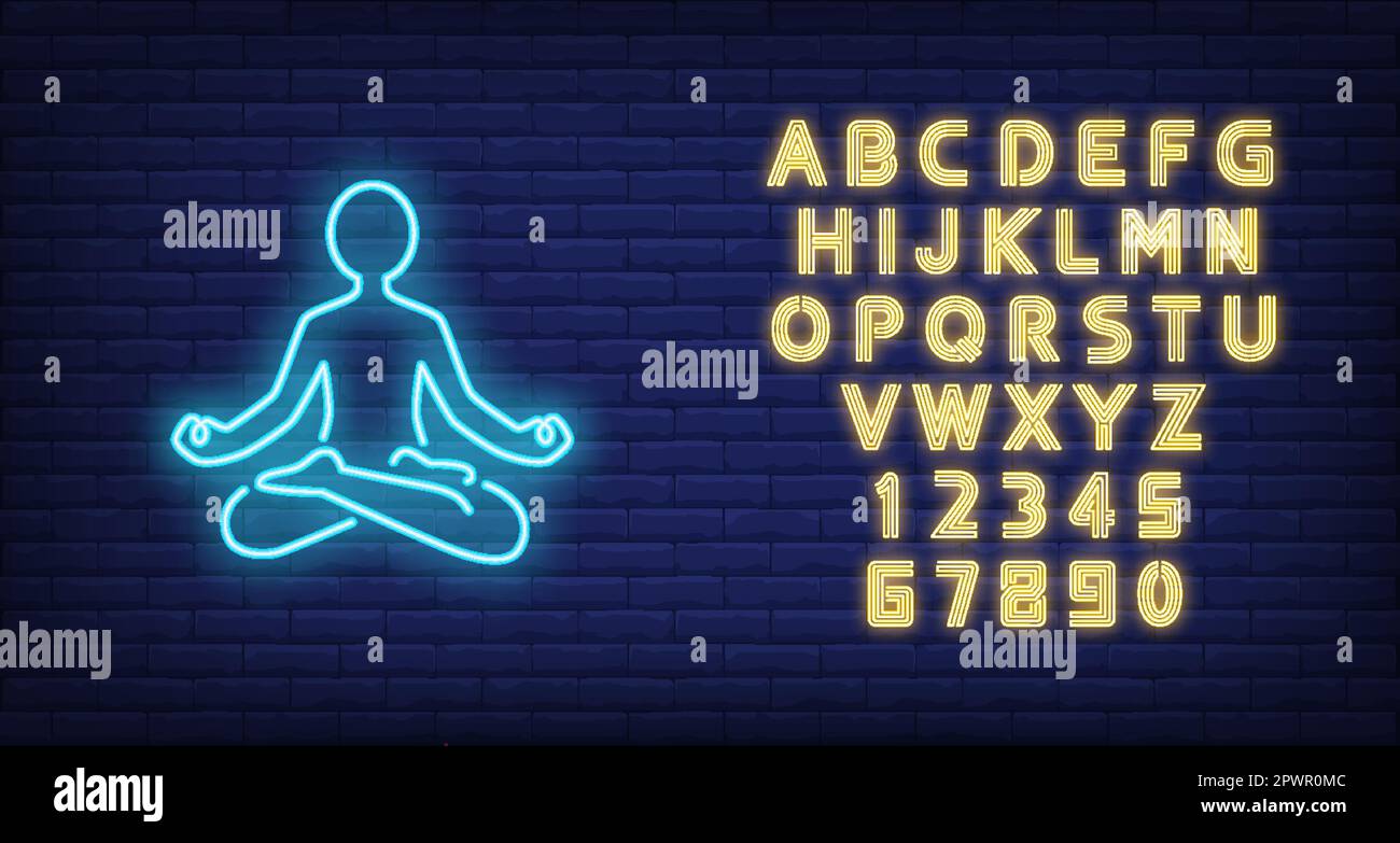 Neon man in pose Stock Vector Images - Alamy