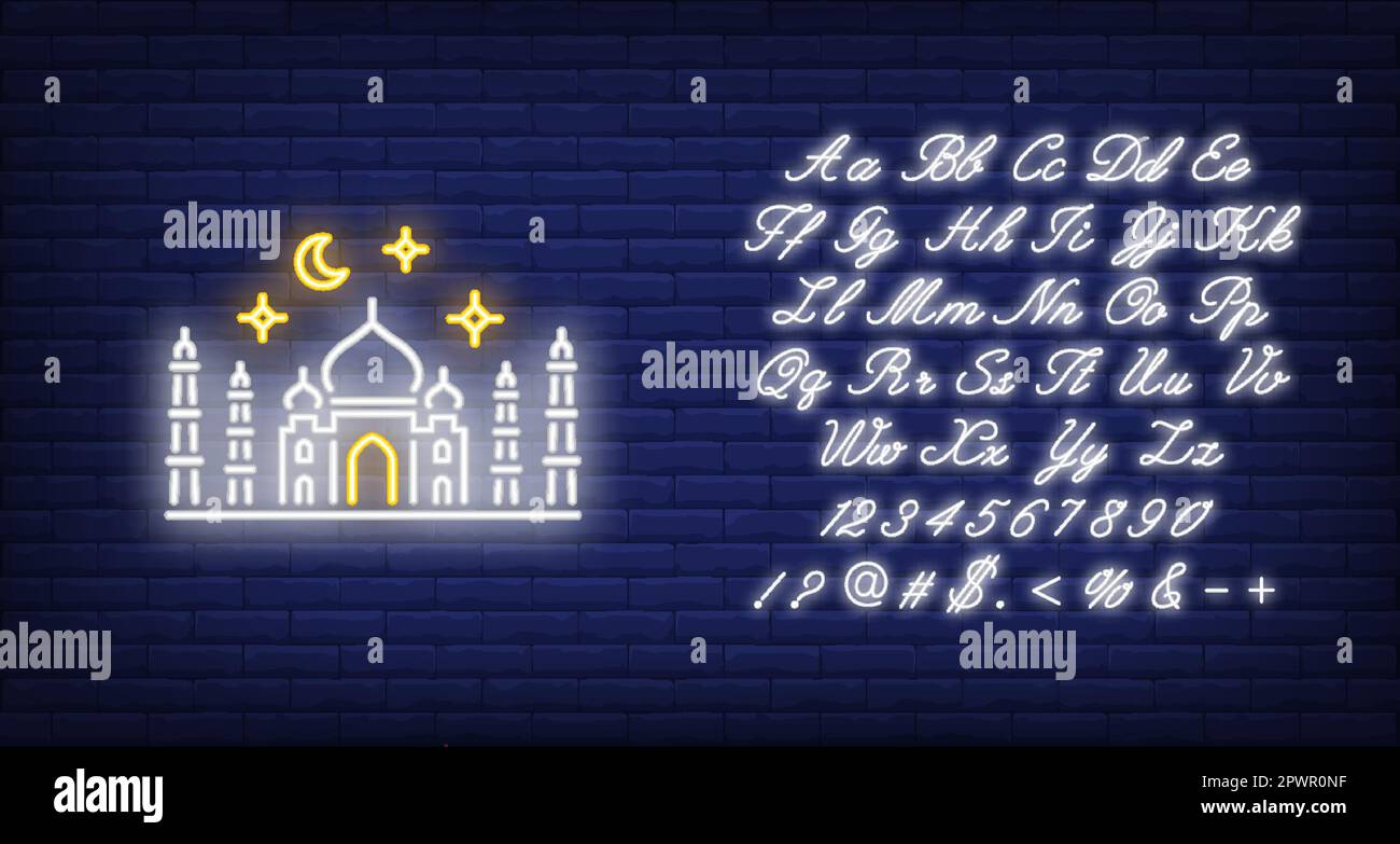 Taj Mahal neon sign Stock Vector Image & Art - Alamy