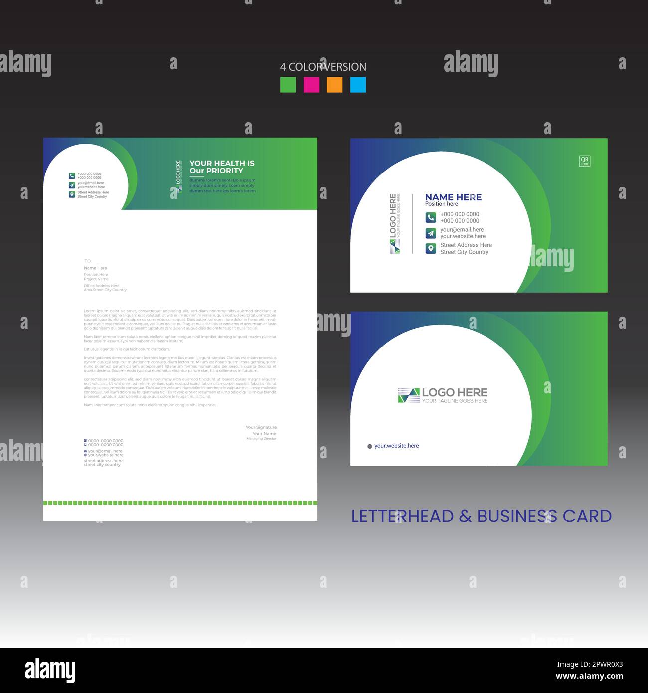 letterhead and business card design Stock Vector Image & Art - Alamy