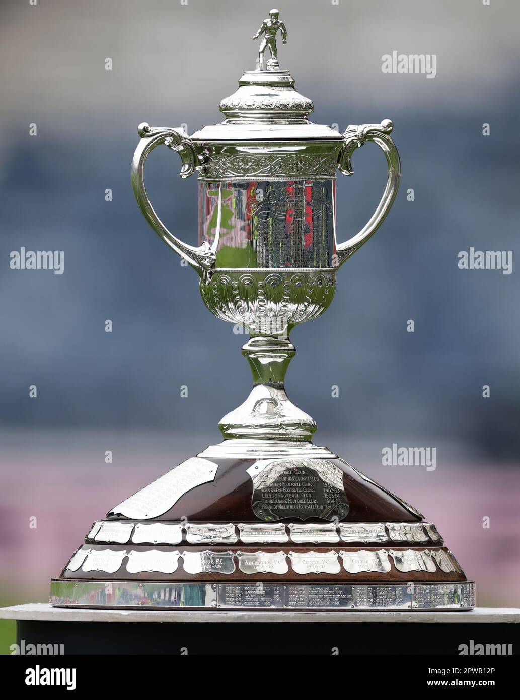 The Scottish Cup on display before the Scottish Cup semi-final match at ...