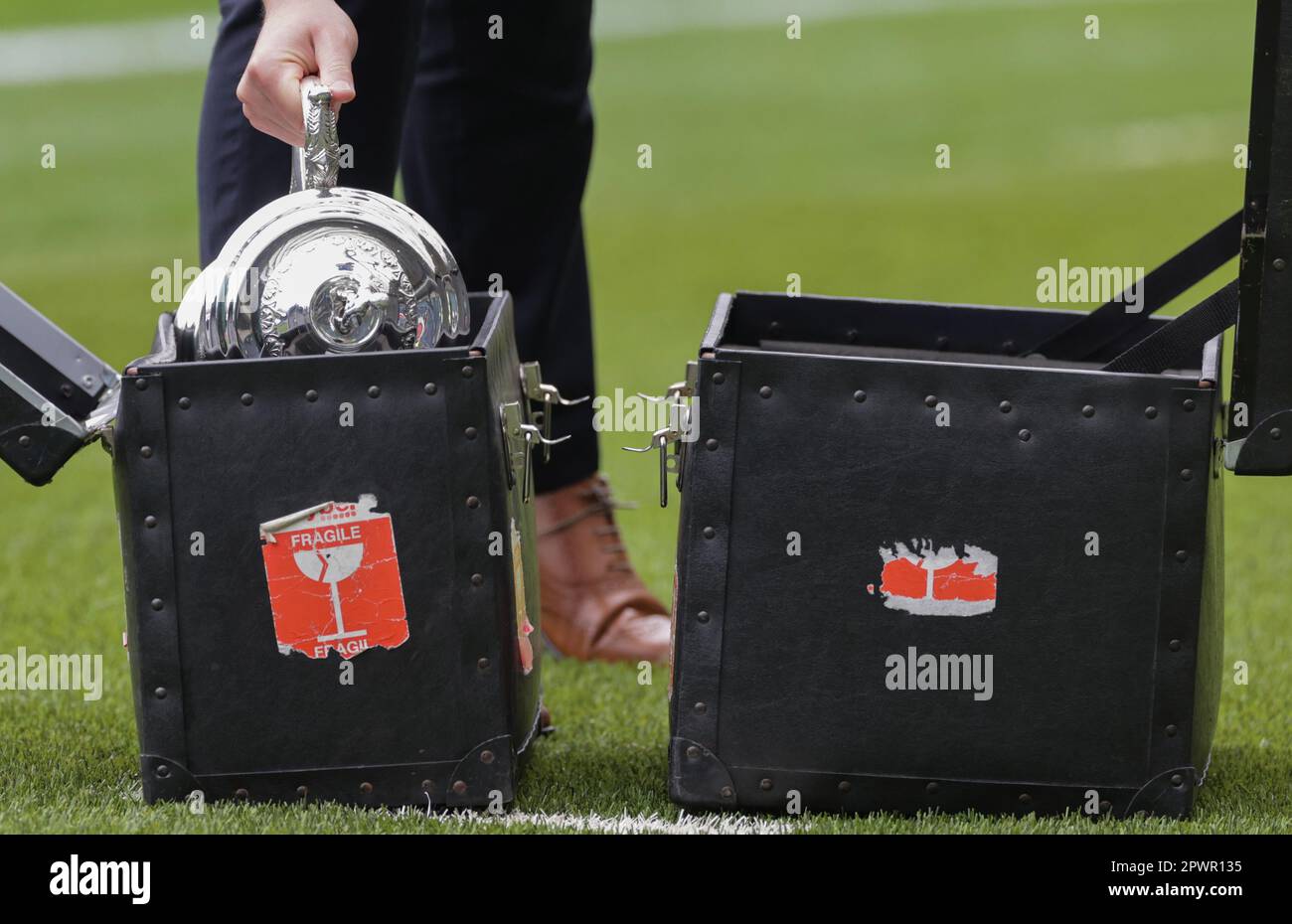 The Scottish Cup on display before the Scottish Cup semi-final match at ...