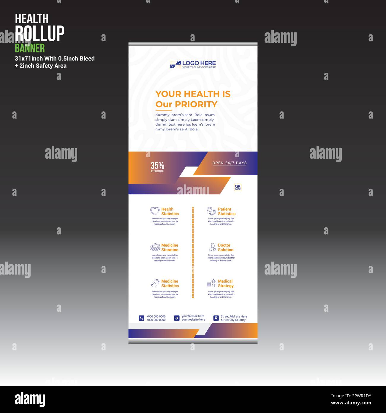 health vector roll up banner for doctor Stock Vector Image & Art - Alamy