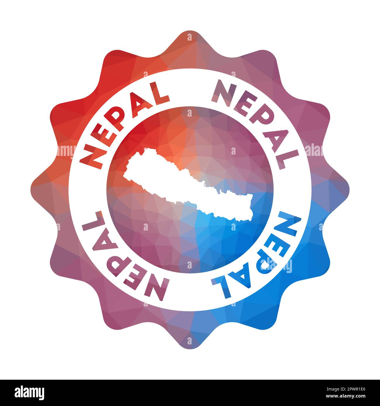 Nepal low poly logo. Colorful gradient travel logo of the country in ...