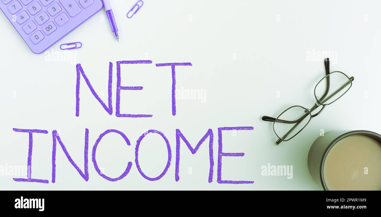 Conceptual display Net Income, Business showcase the gross income ...