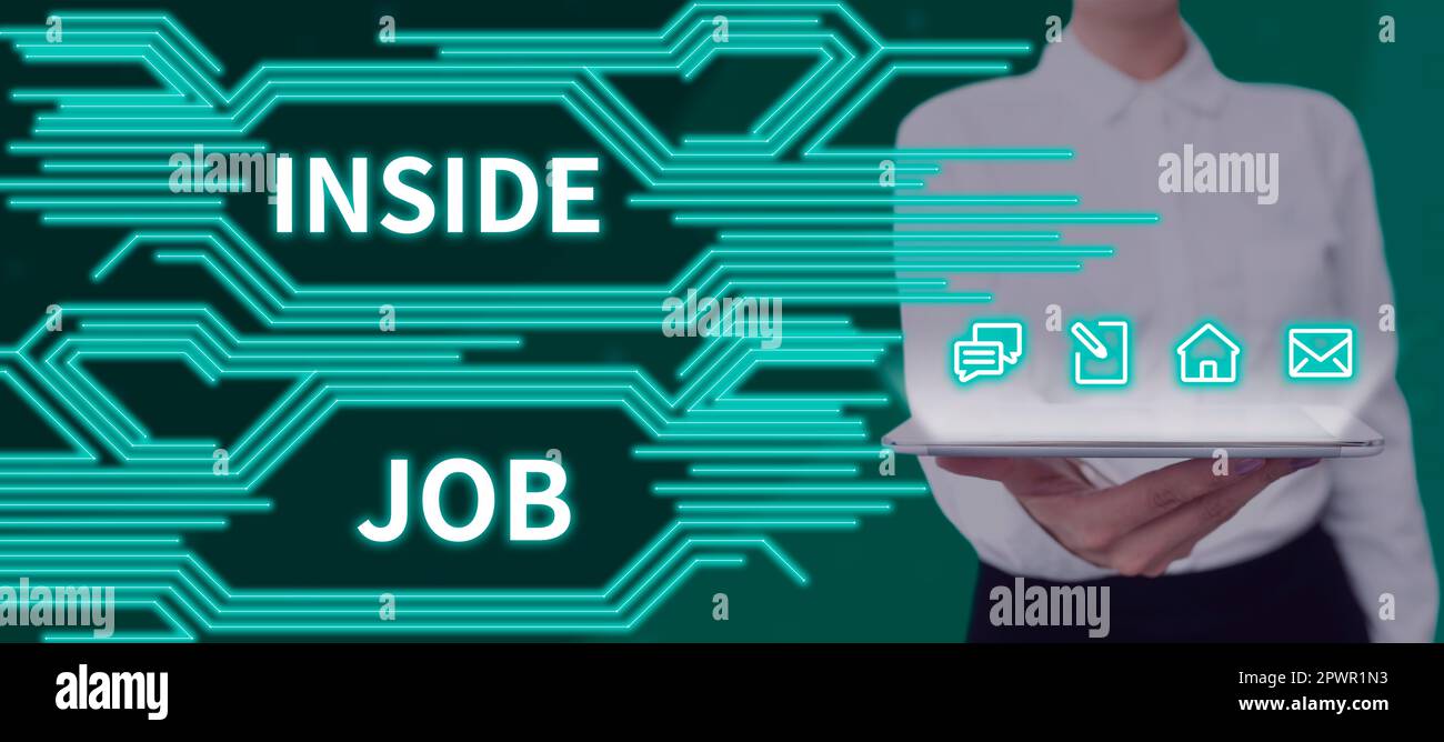 Handwriting text Inside Job, Word Written on done with the help of ...