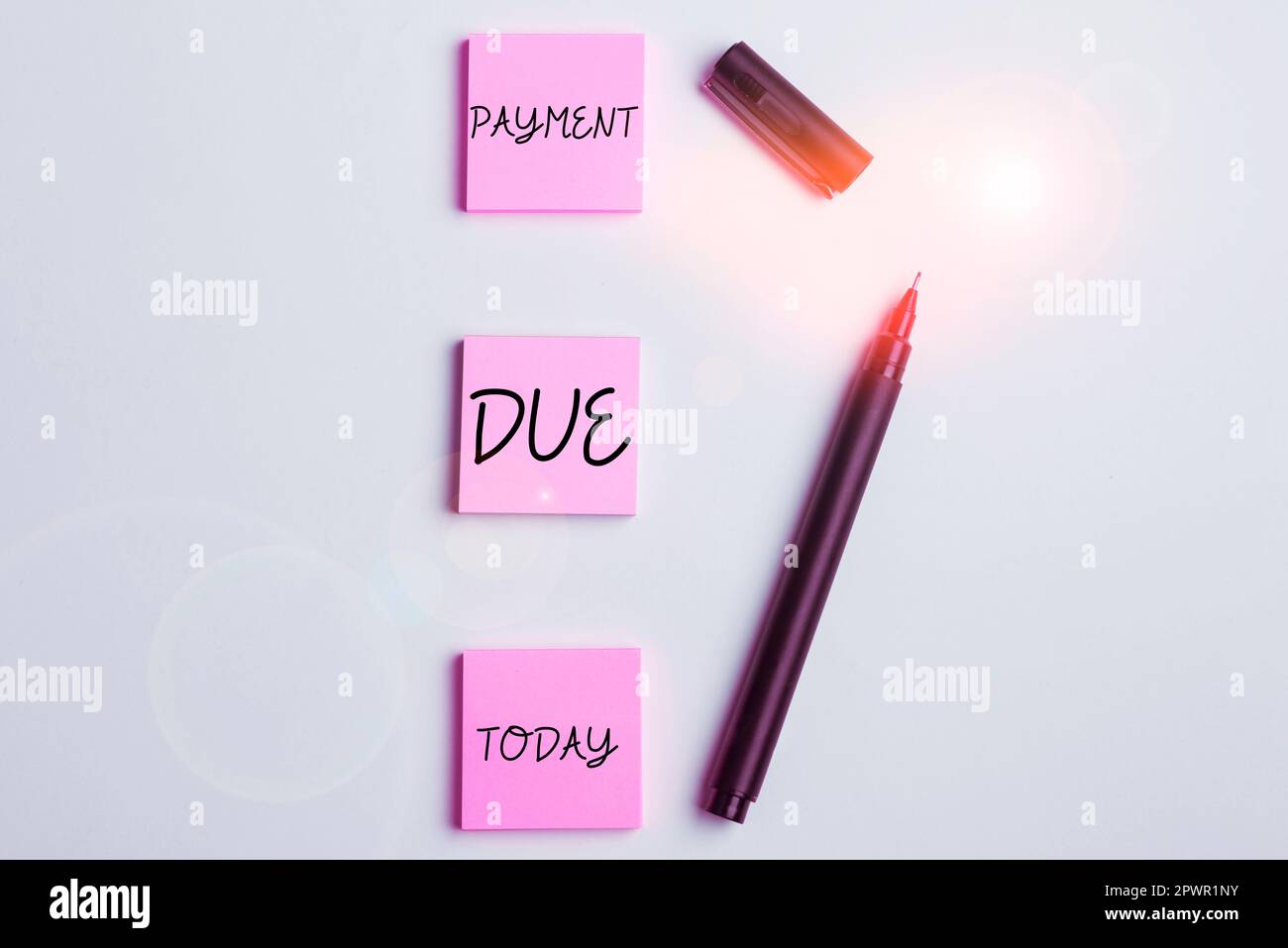 Hand writing sign Payment Due, Word for The date when payment should be ...