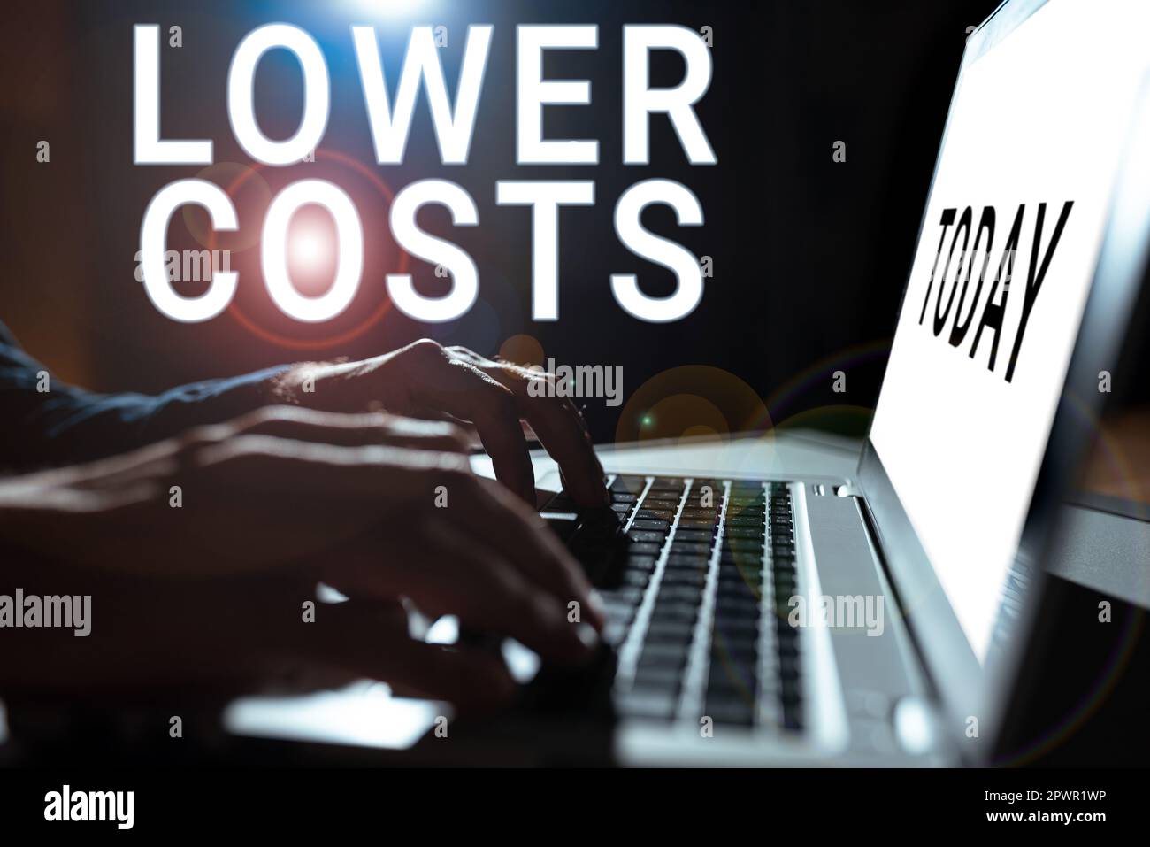 Inspiration showing sign Lower Costs, Internet Concept the business ...