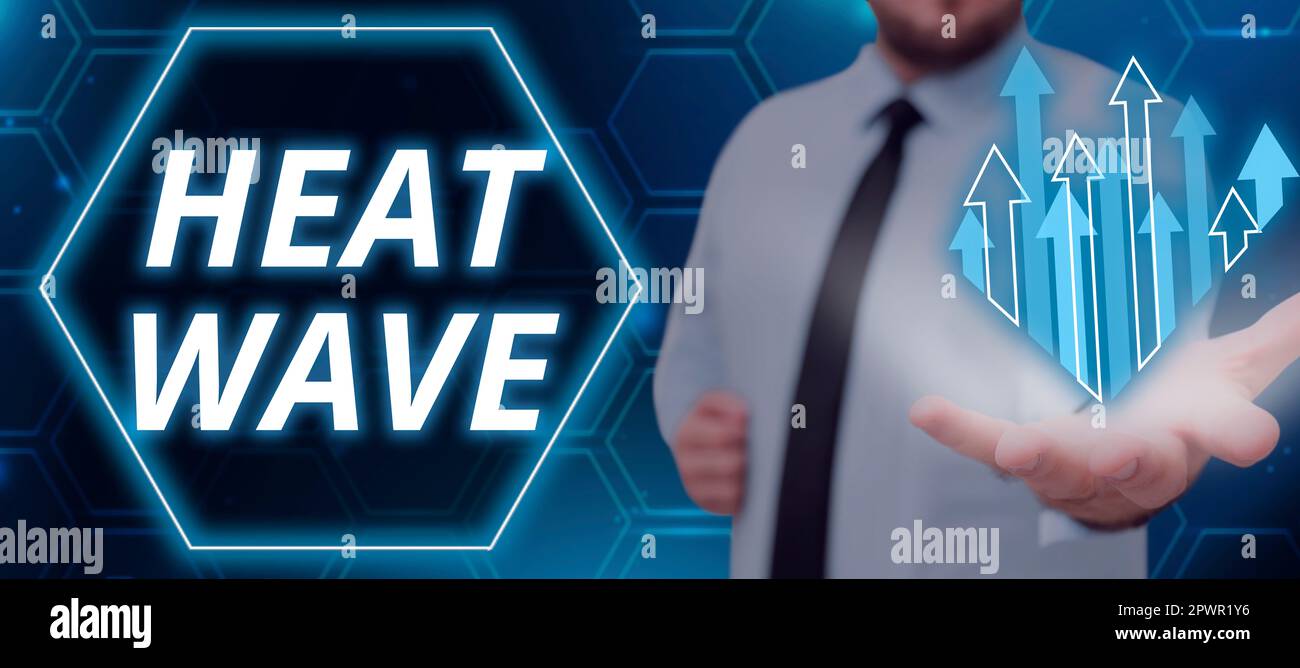 Handwriting text Heat Wave, Business approach a prolonged period of ...