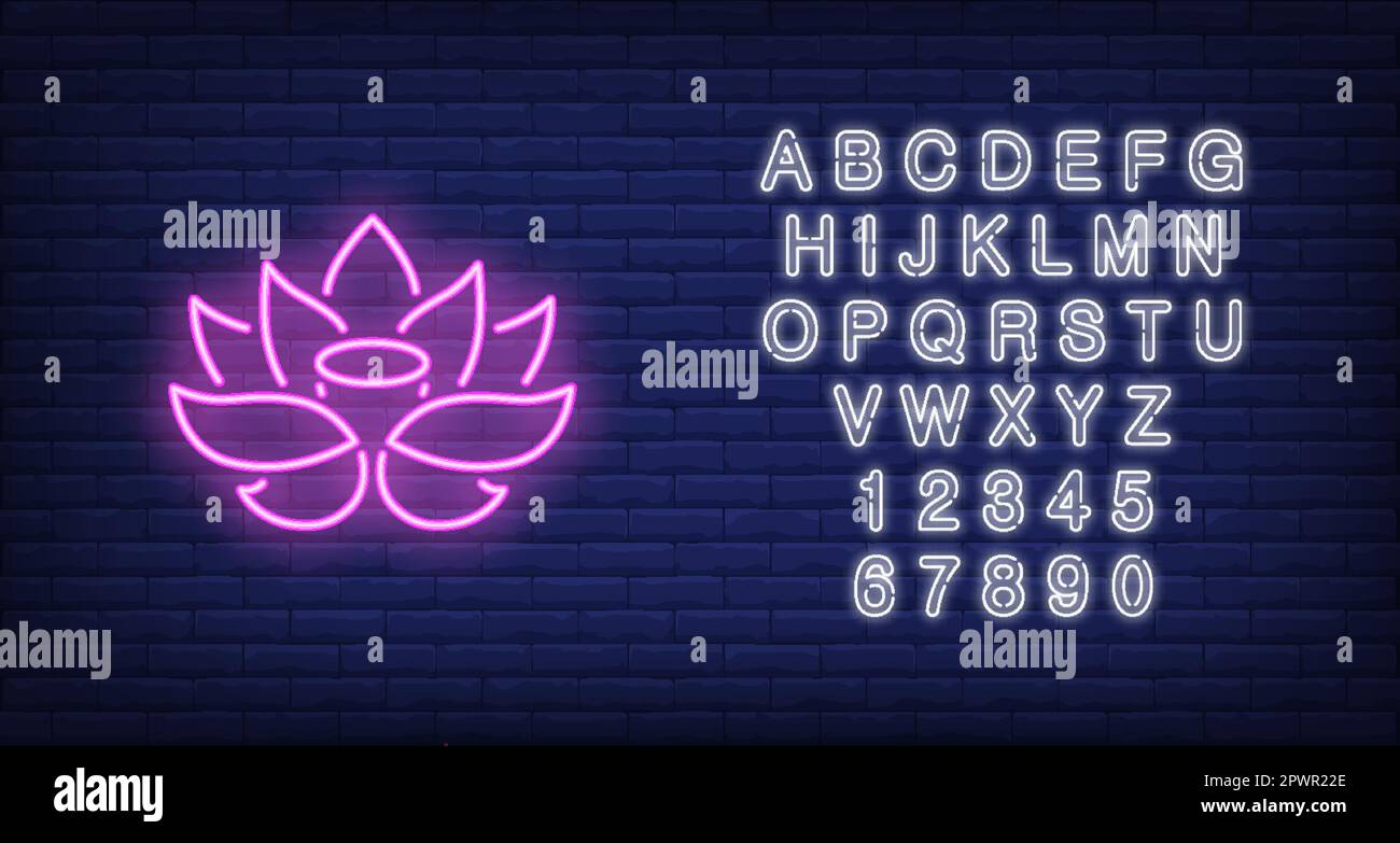 Pink lotus neon sign Stock Vector Image & Art - Alamy