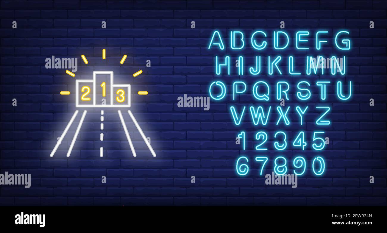 Ranking icon in neon Stock Vector Images - Alamy